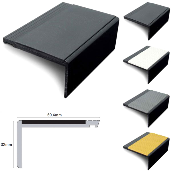 Buy High Quality 60 x 32mm PVC Hard Node Stair Nosing With Tredsafe PVC ...