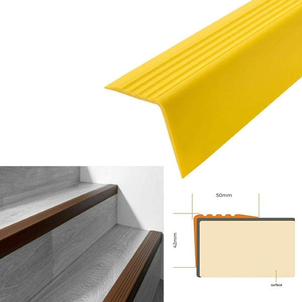 Shop Best Quality 50mm x 42mm Bullnose Stair Nosing Non Slip Rubber ...