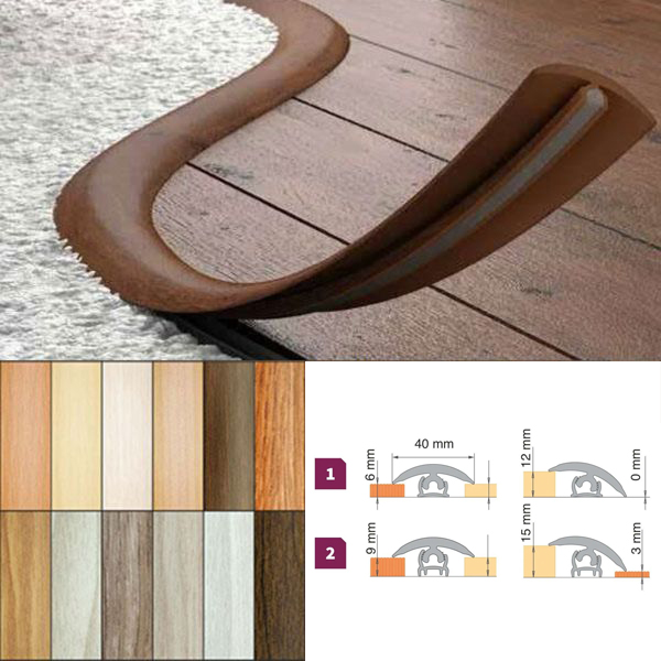 Buy Good Quality 40mm Wide PVC Flexible Flooring Transition Profile ...
