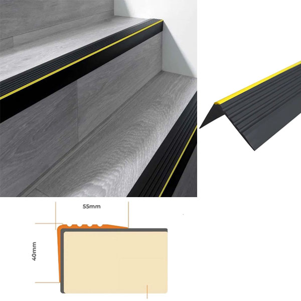 Shop Premium Quality 55mm x 40mm Flexible PVC Bullnose Stair Nosing ...