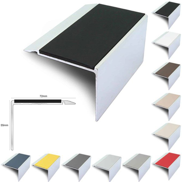 Shop High Quality 72mm x 55mm Aluminium Stair Nosing With PVC Insert ...
