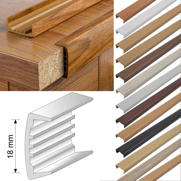 Buy Best Quality PVC U Section Melamine Furniture Plastic Edge Trim 18mm